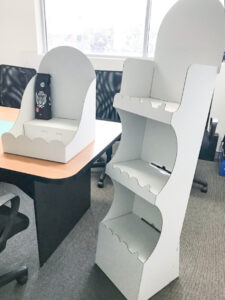 Cardboard product display stands for coffee brands in IGA