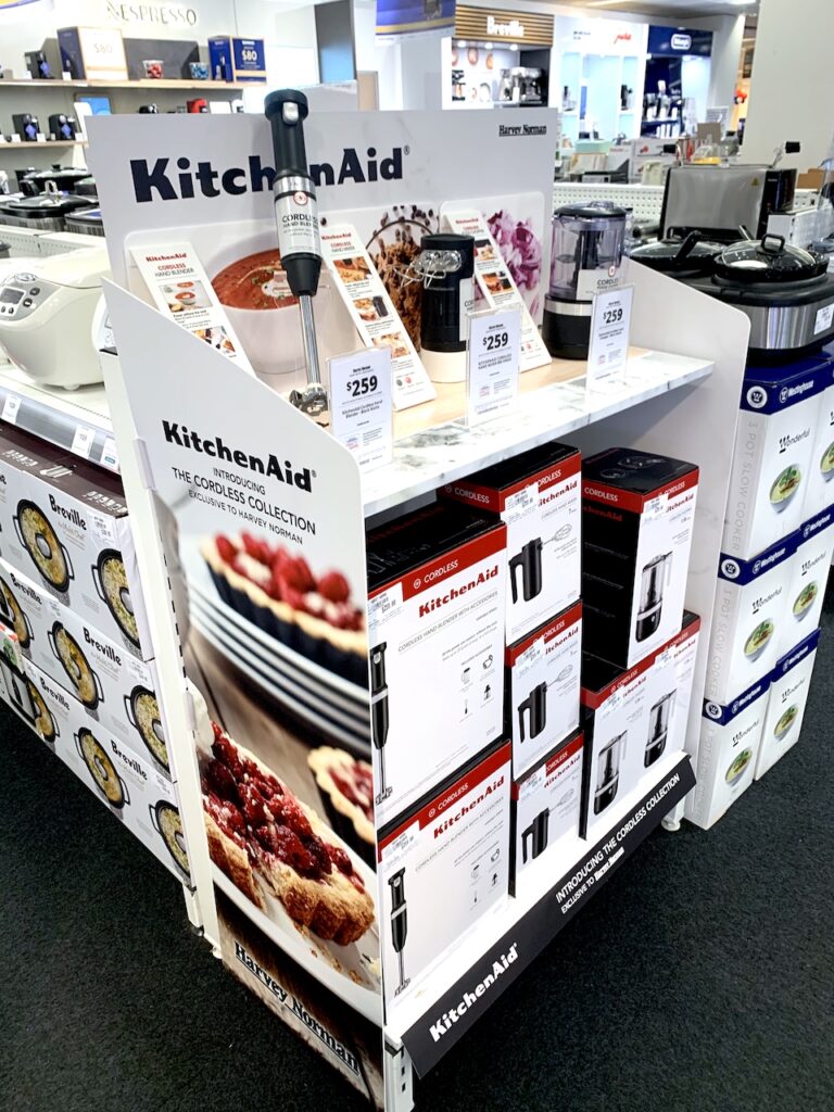 KitchenAid retail end cap interactive product display