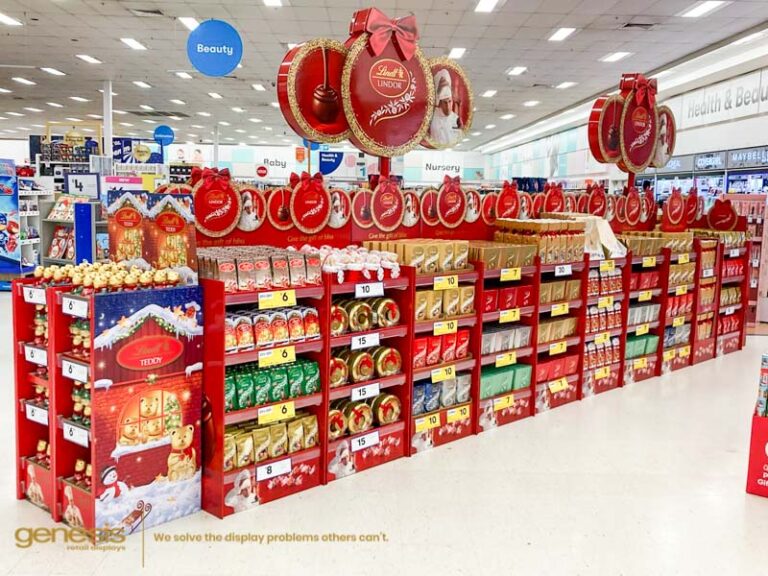 Amazing Lindt cardboard display stand with 3D header