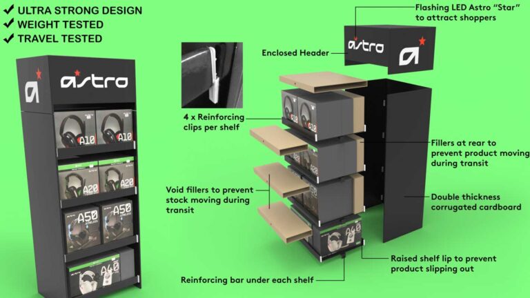 Pre Packed Cardboard Product Display Stands for Retail
